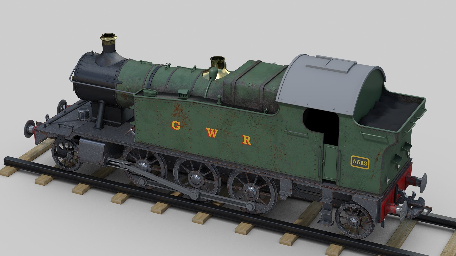 Great Steam Locomotive 3D Model - TurboSquid 1313277