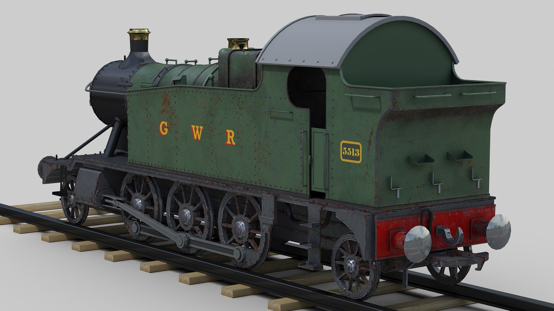 Great Steam Locomotive 3D Model - TurboSquid 1313277