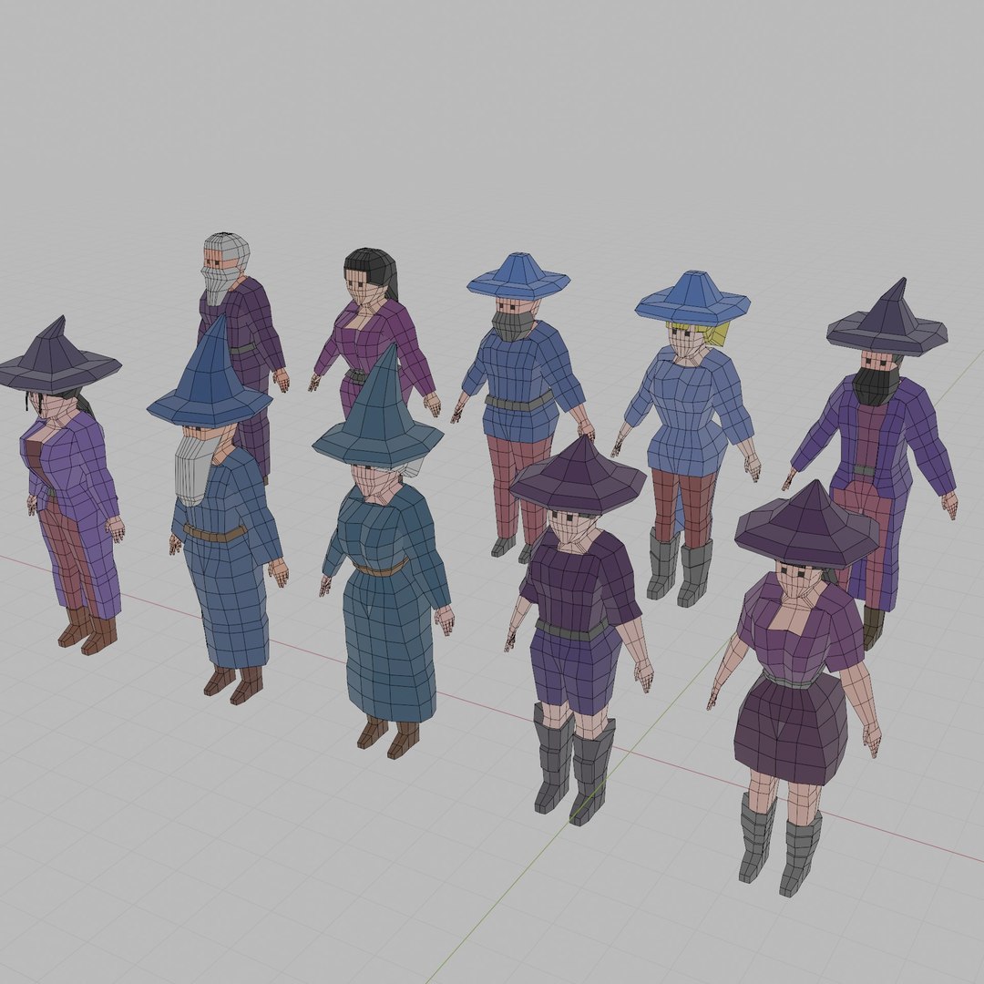 Low Poly Wizards Collection Pack Rigged 3D model - TurboSquid 2172088