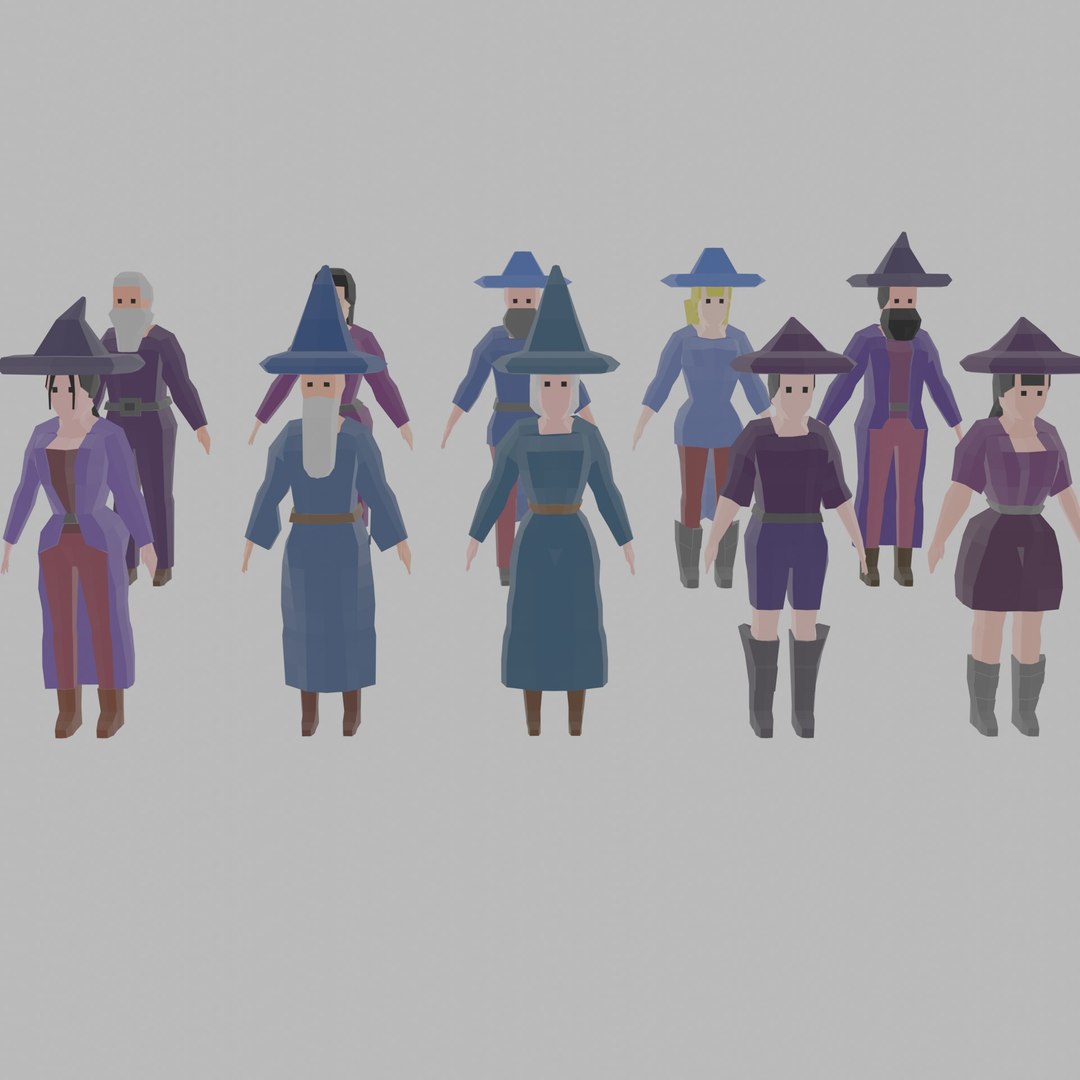Low Poly Wizards Collection Pack Rigged 3D model - TurboSquid 2172088