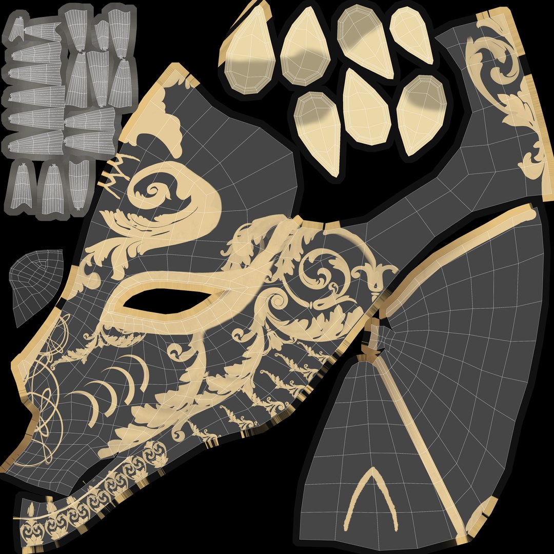Gold Kitsune Mask 3D Model - TurboSquid 2122287