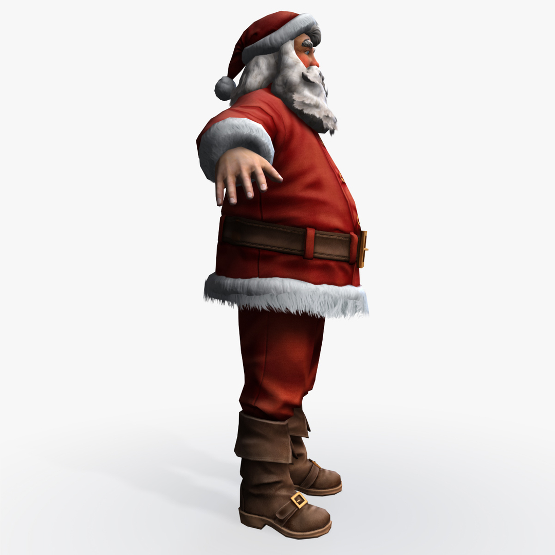 3d model new year santa real-time