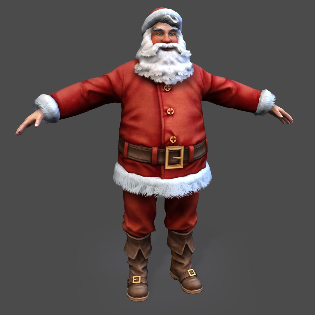 3d Model New Year Santa Real-time