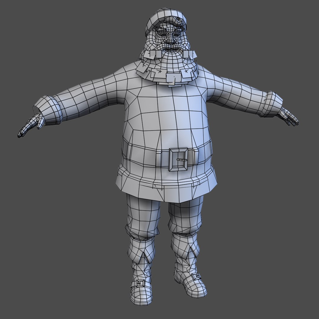 3d Model New Year Santa Real-time