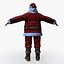 3d model new year santa real-time