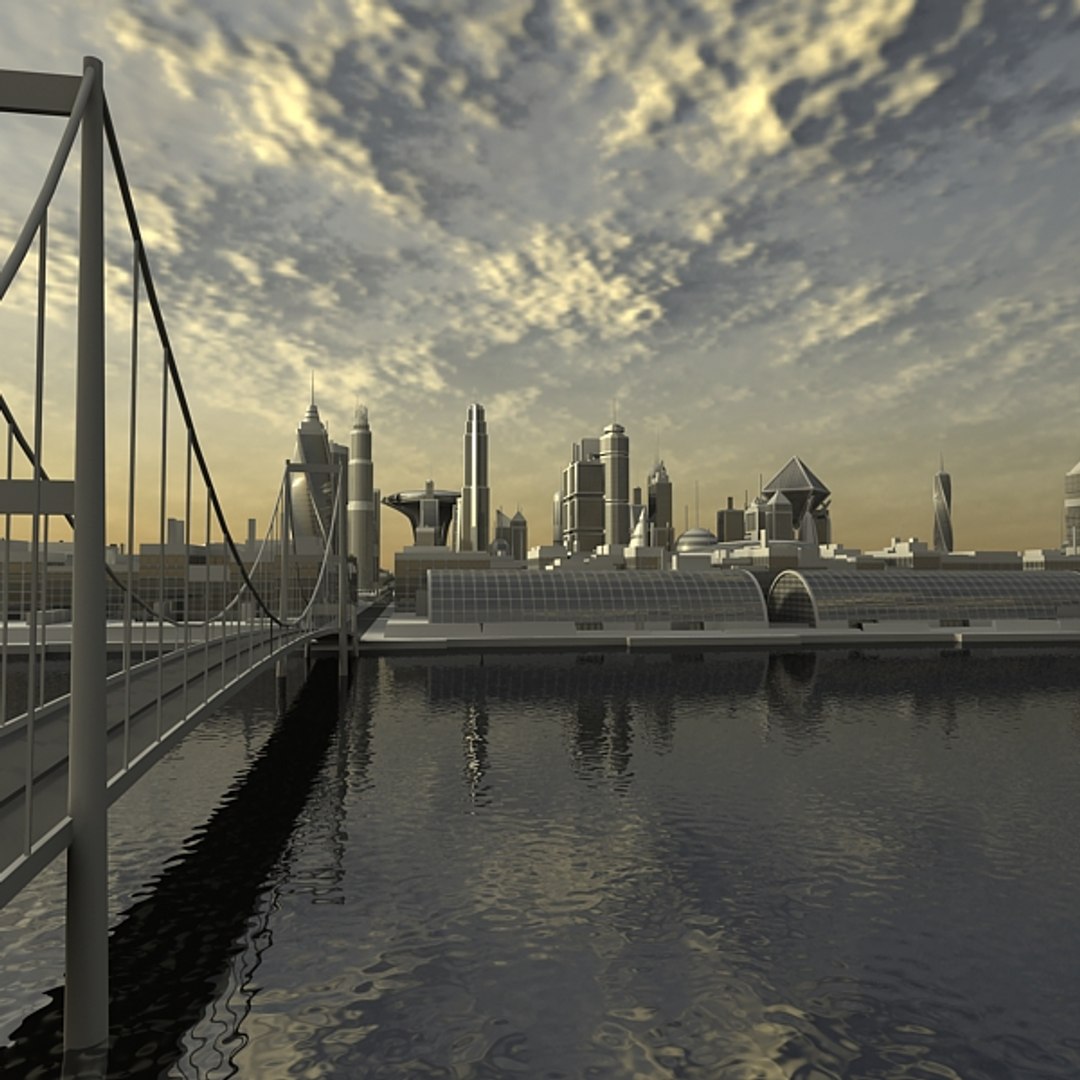 3d Model Futuristic Cityscape