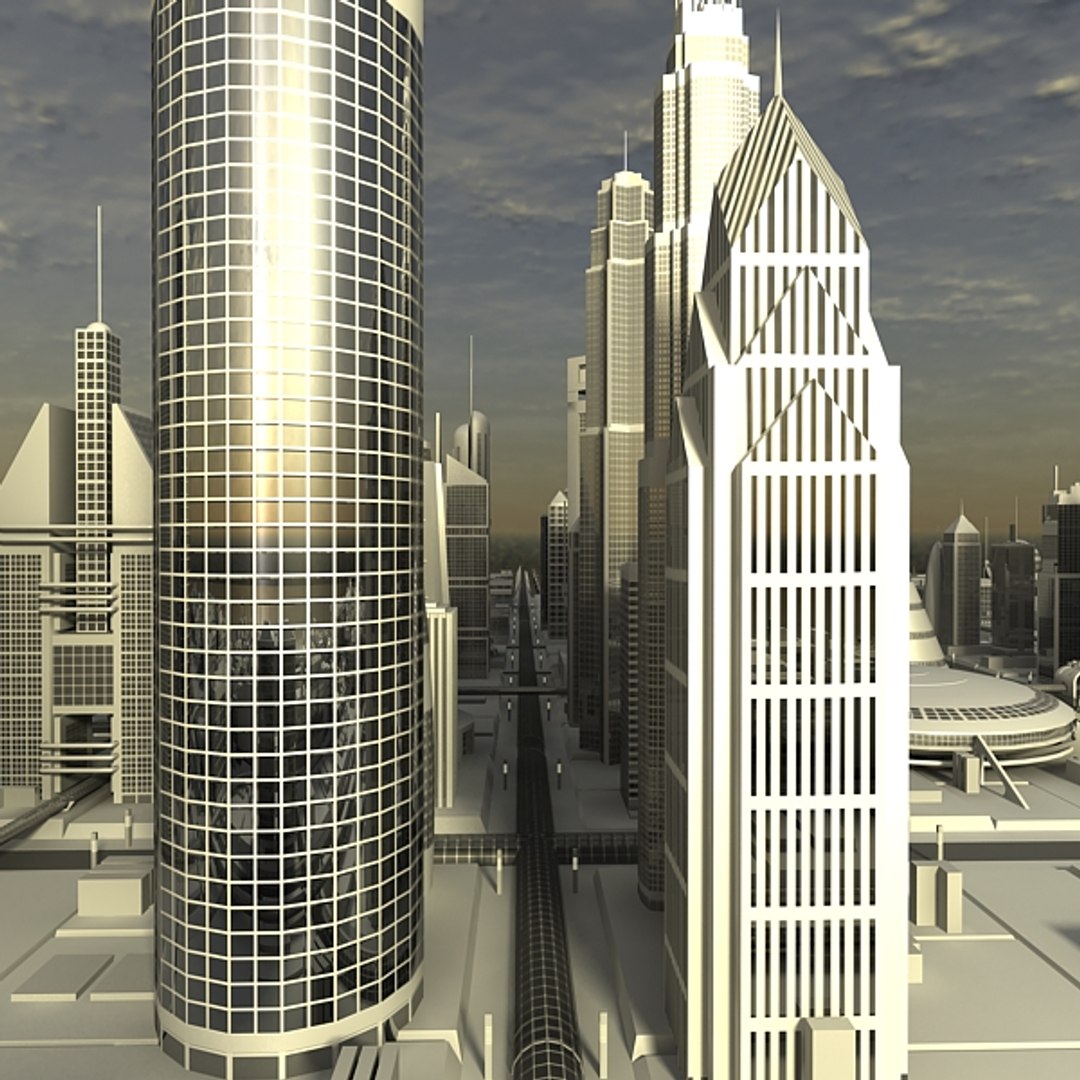 3d Model Futuristic Cityscape