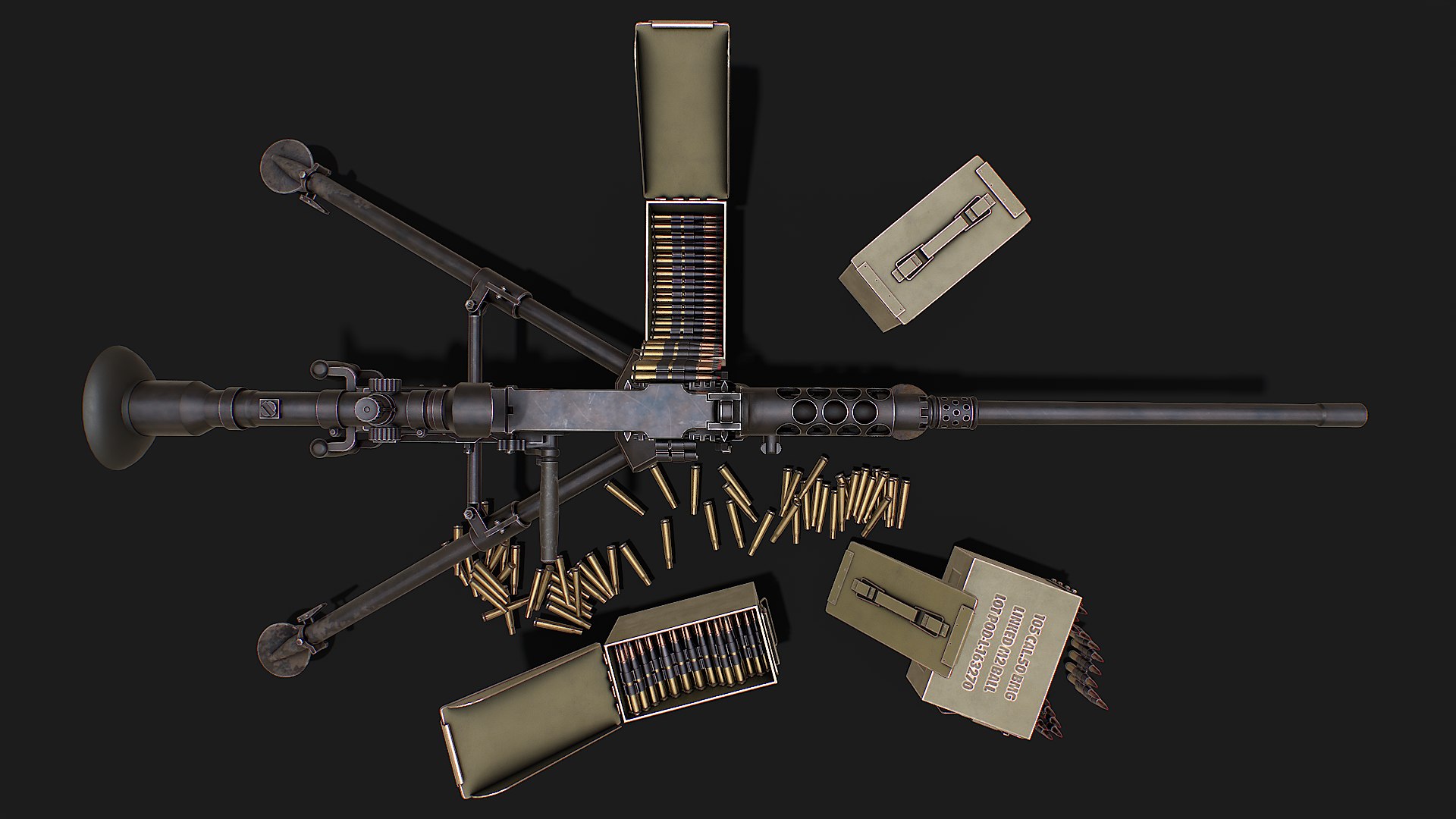 Army Machine Gun With Optical Sight 3D - TurboSquid 2206153