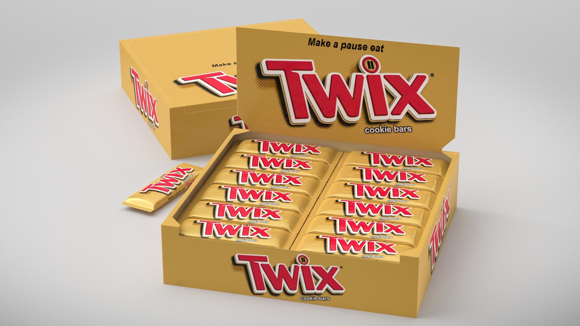 3D Box Twix Model - TurboSquid 1689257