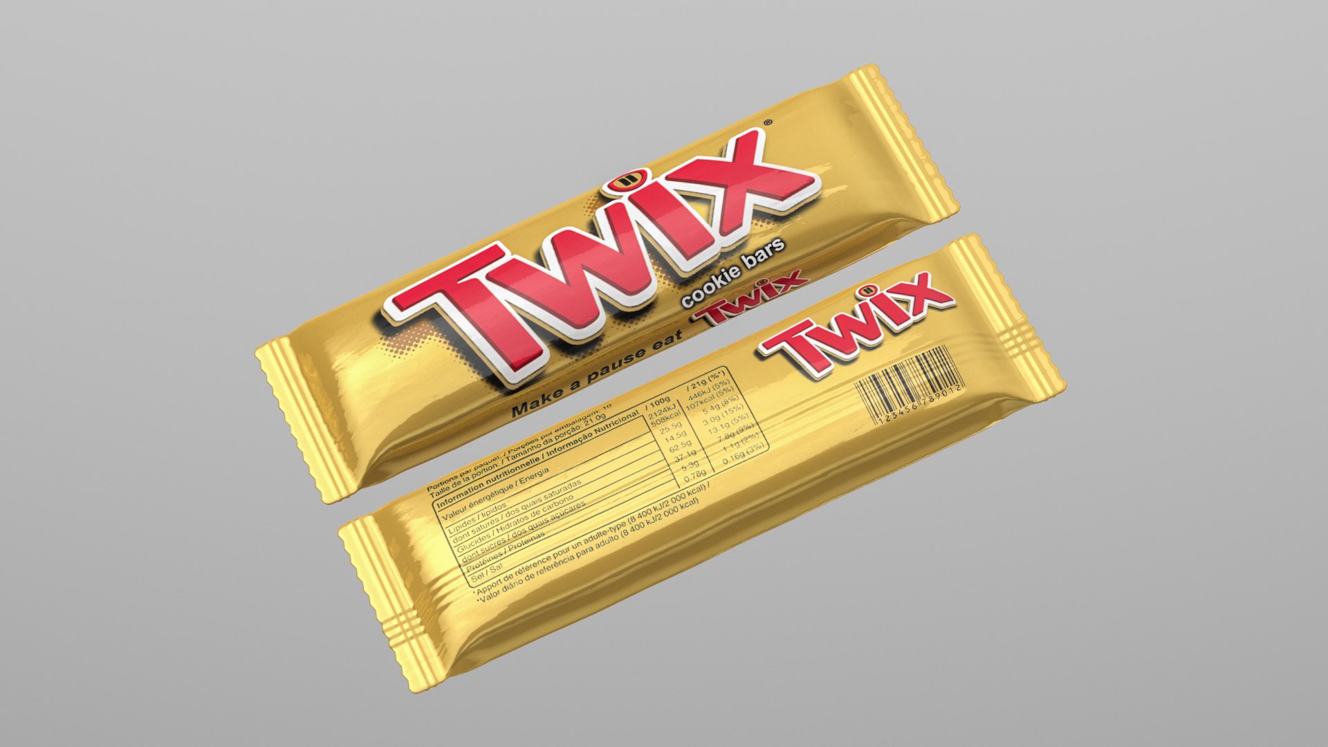 3D Box Twix Model - TurboSquid 1689257