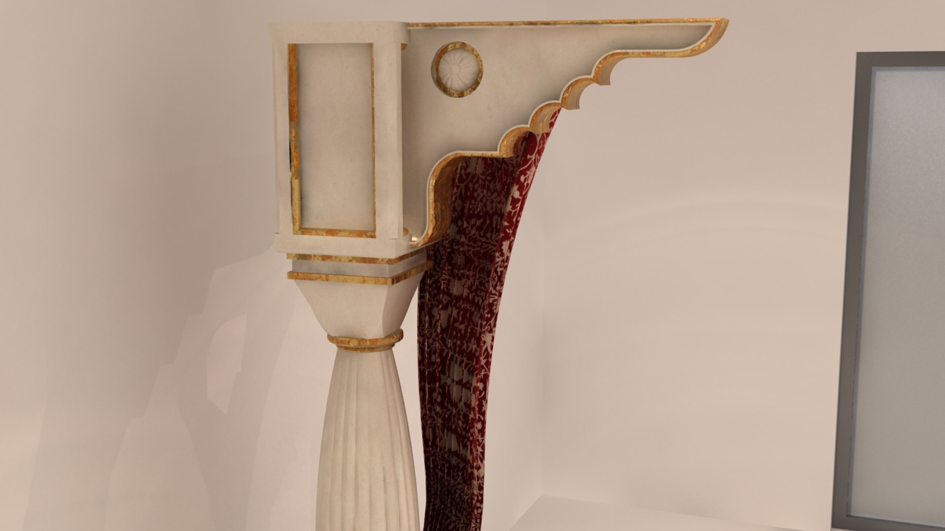 3d Model Of Traditional Indian Column