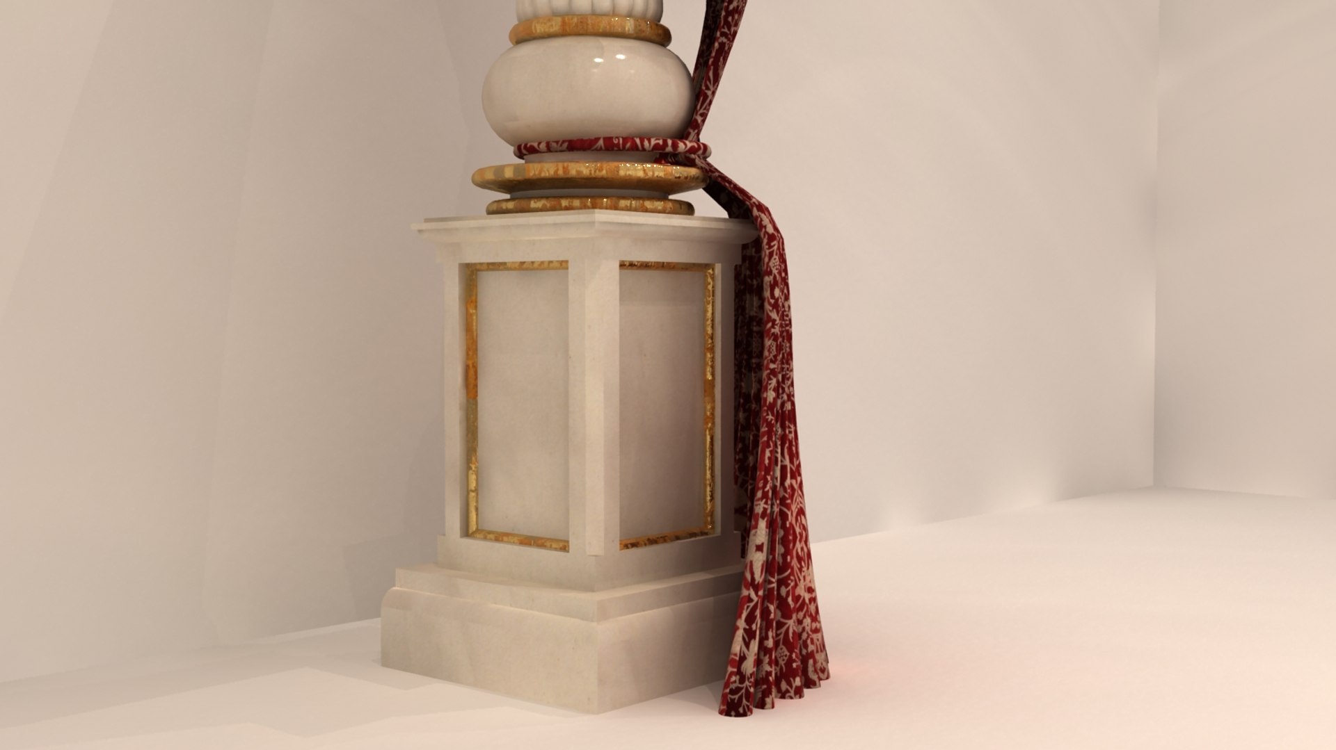 3d Model Of Traditional Indian Column