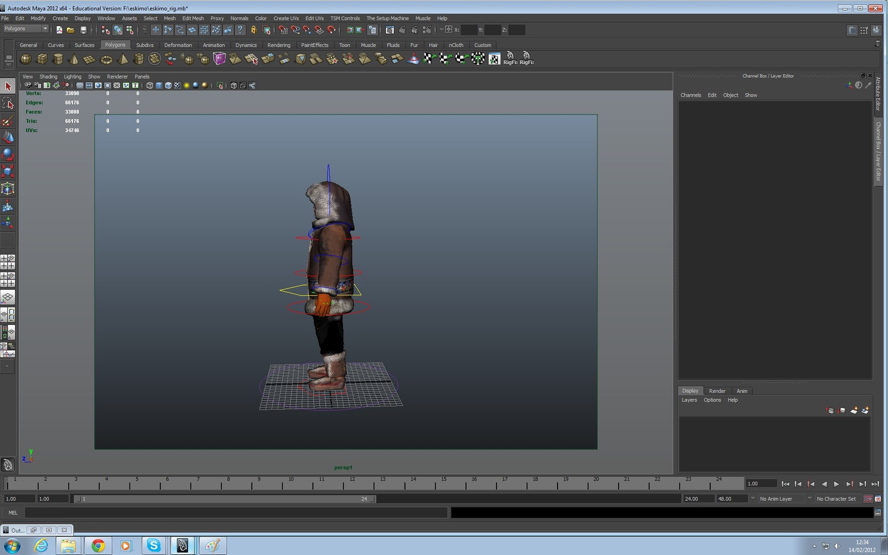 3d eskimo human man