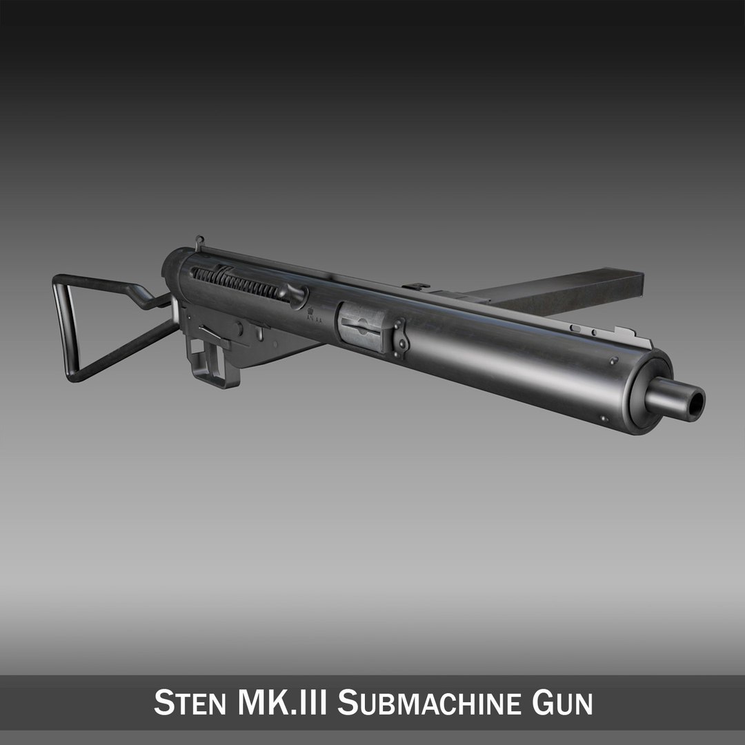 3d sten mk iii gun model