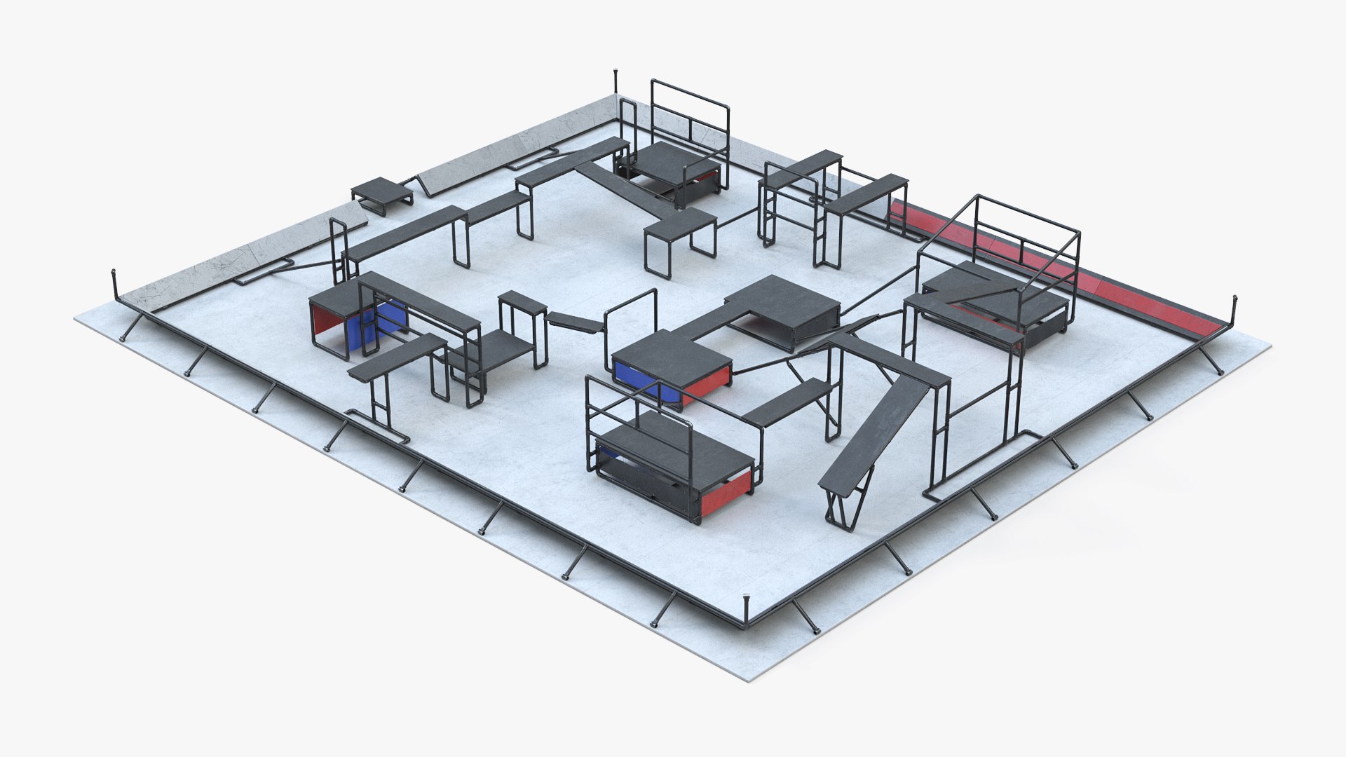 Parkour Obstacle Setup For Training 3D Model - TurboSquid 2371590