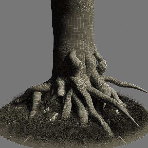 tree root trunk 3d model