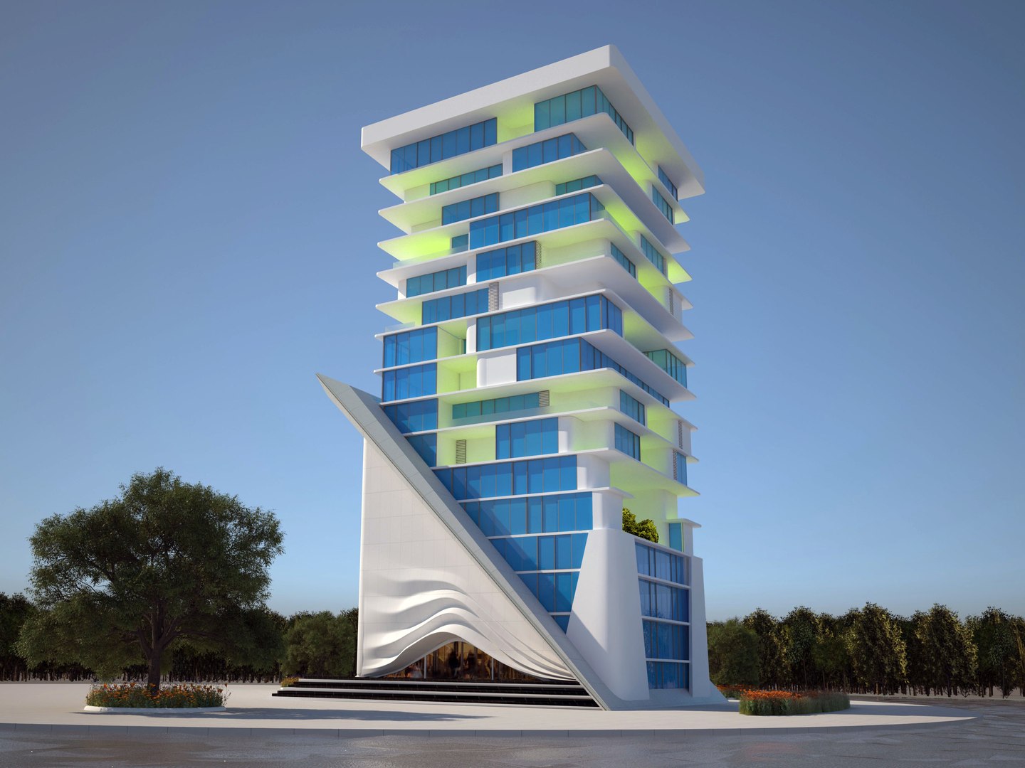 3D Modern Residential Building Model - TurboSquid 1803902