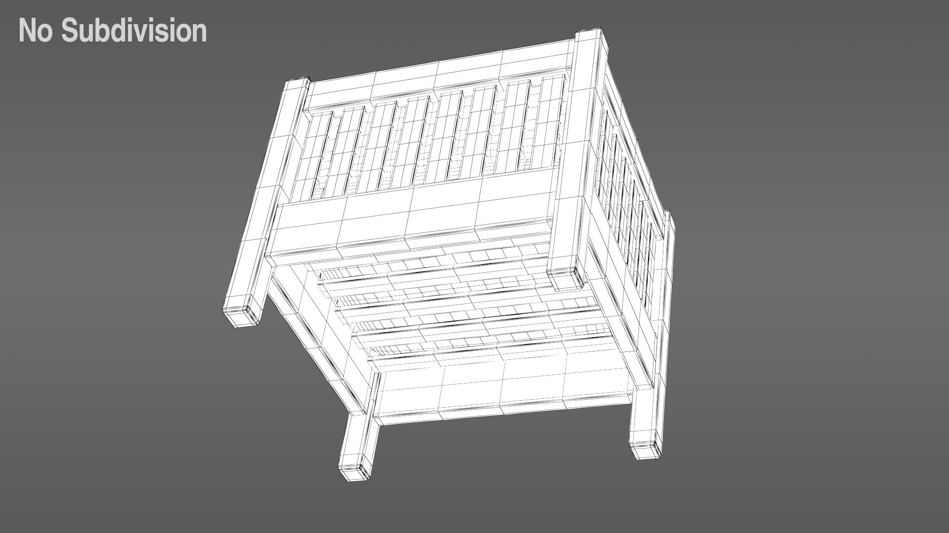 Slatted Cube Chair 3D - TurboSquid 1716227
