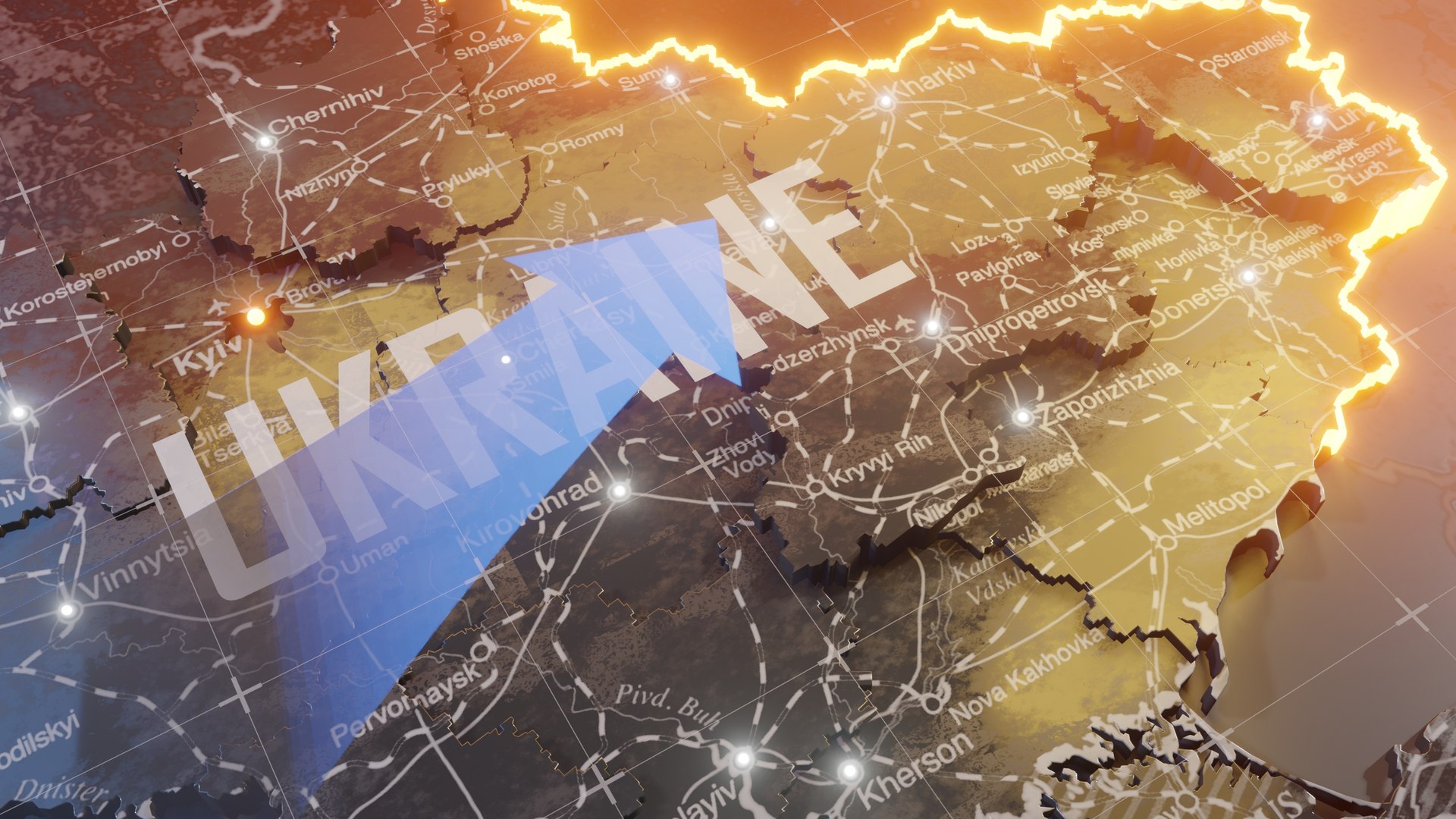 3D Ukraine Detailed Map With Animated Model - TurboSquid 1908814