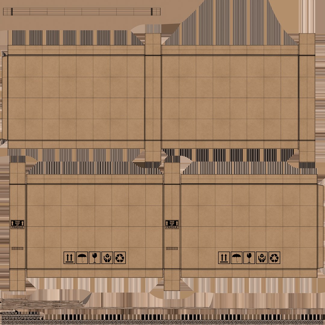 3D Cardboard Box 7 Open V1 - TurboSquid 2287091