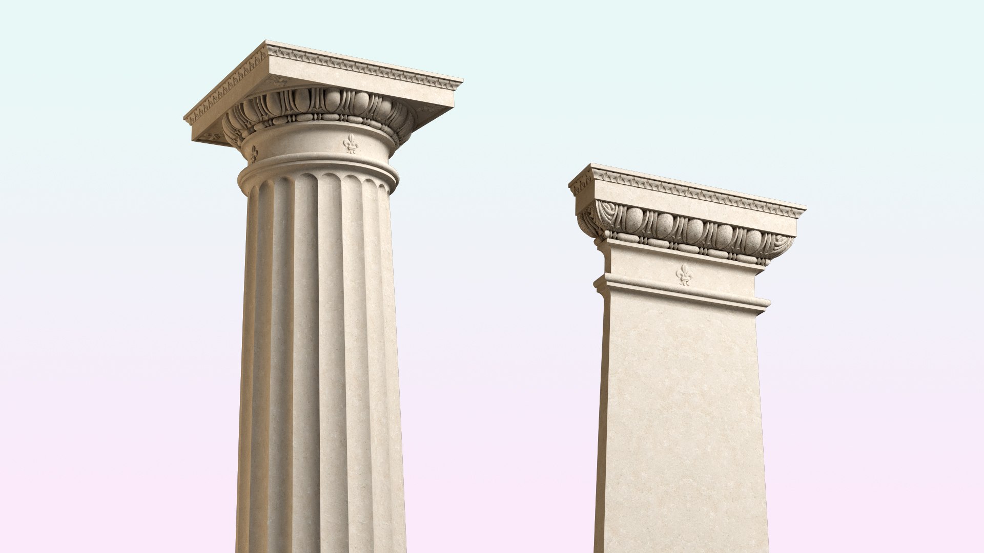 3D Doric Column With Pedestal And Entablature On Vignola Model ...