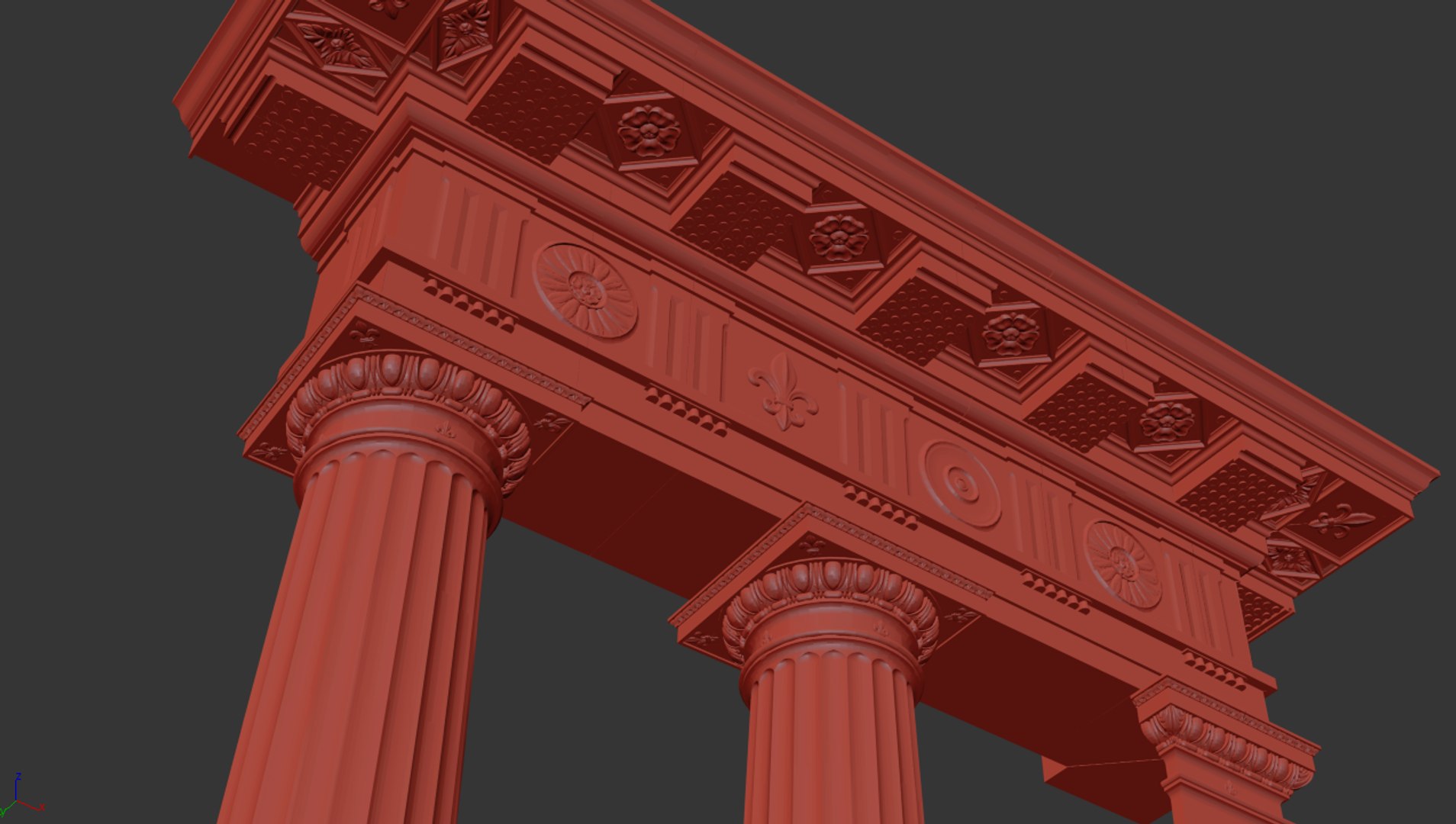 3D Doric Column With Pedestal And Entablature On Vignola Model - TurboSquid 2290528