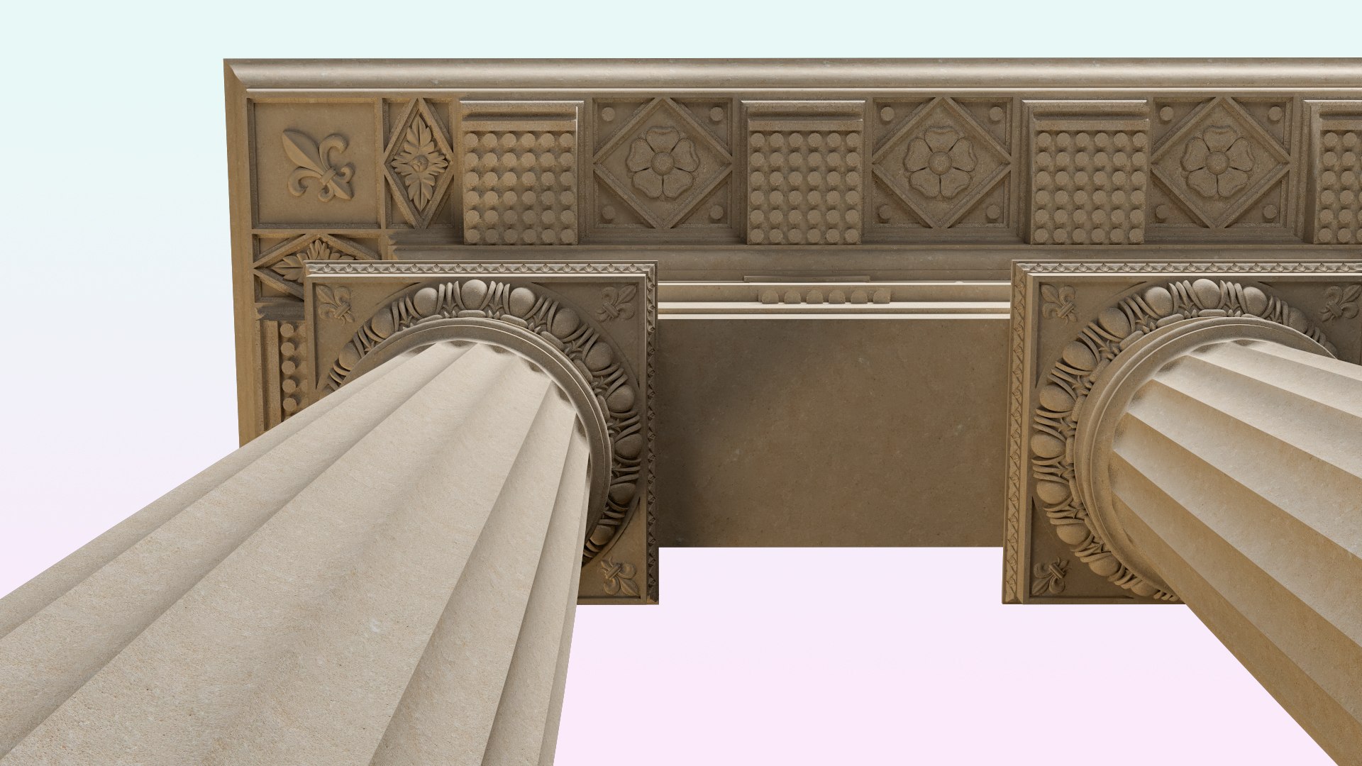 3D Doric Column With Pedestal And Entablature On Vignola Model ...