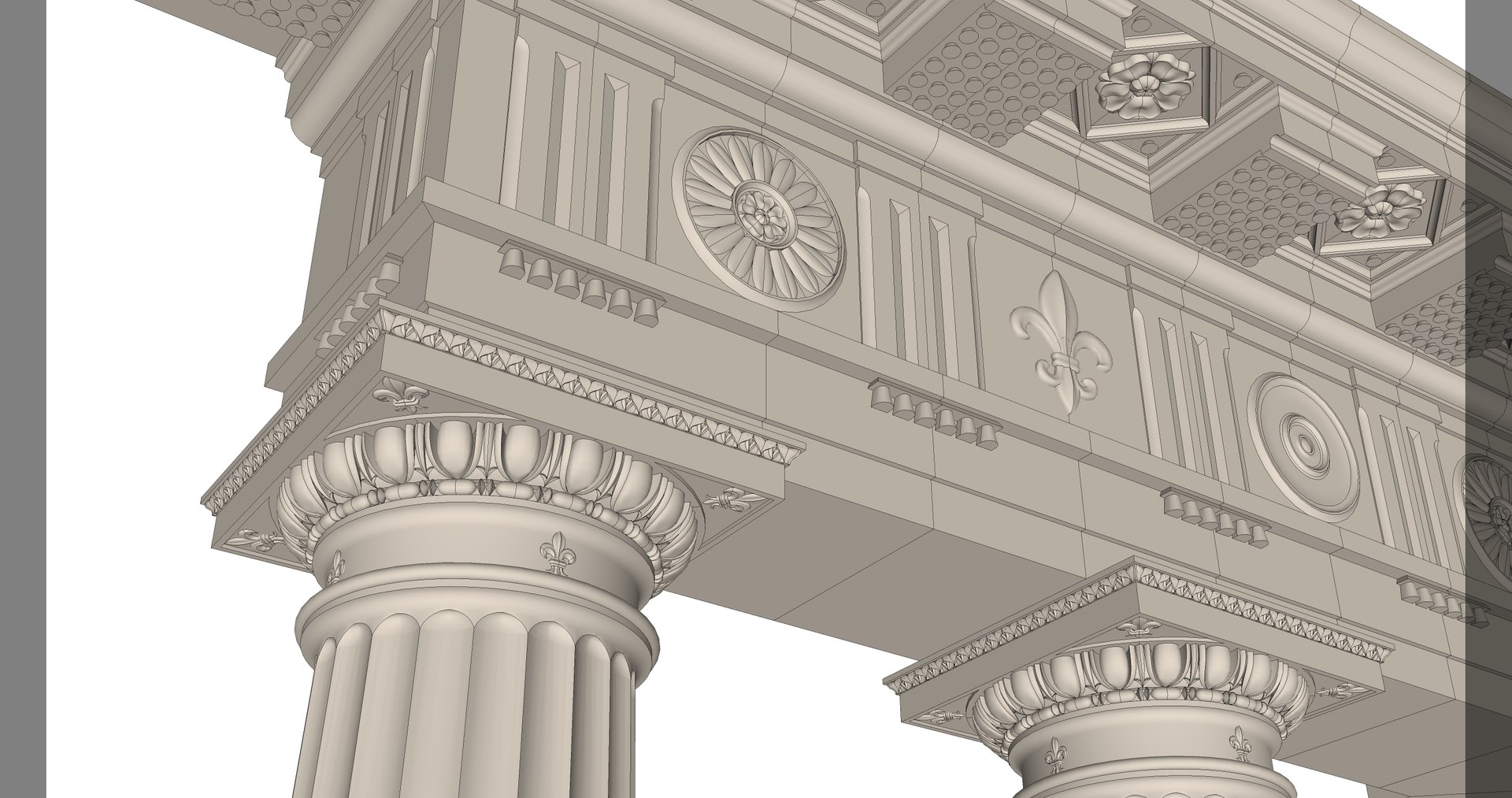 3D Doric Column With Pedestal And Entablature On Vignola Model ...