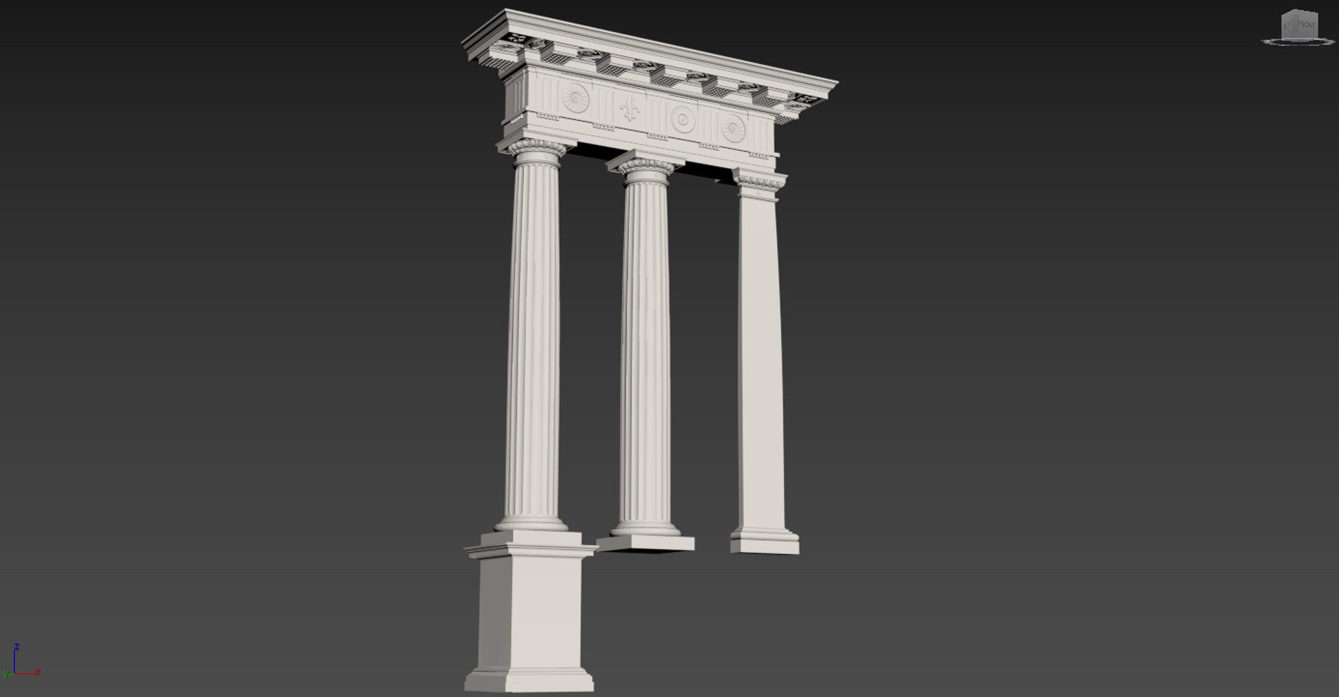 3D Doric Column With Pedestal And Entablature On Vignola Model - TurboSquid 2290528