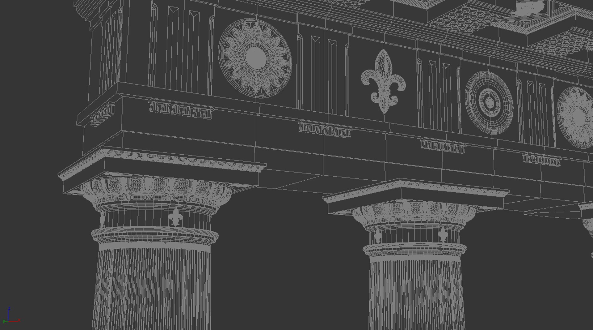 3D Doric Column With Pedestal And Entablature On Vignola Model - TurboSquid 2290528