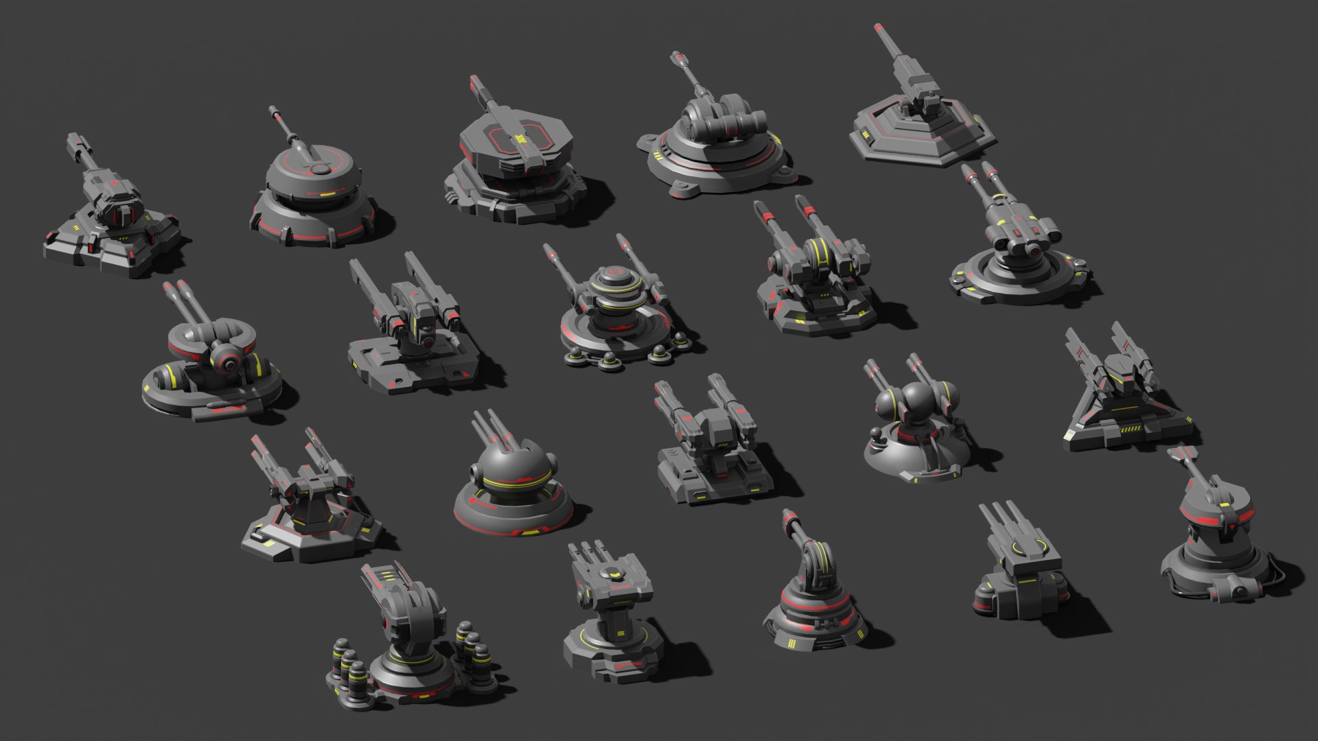 3D Model Turret - Launcher - Radar Collection Pack - TurboSquid 2219741