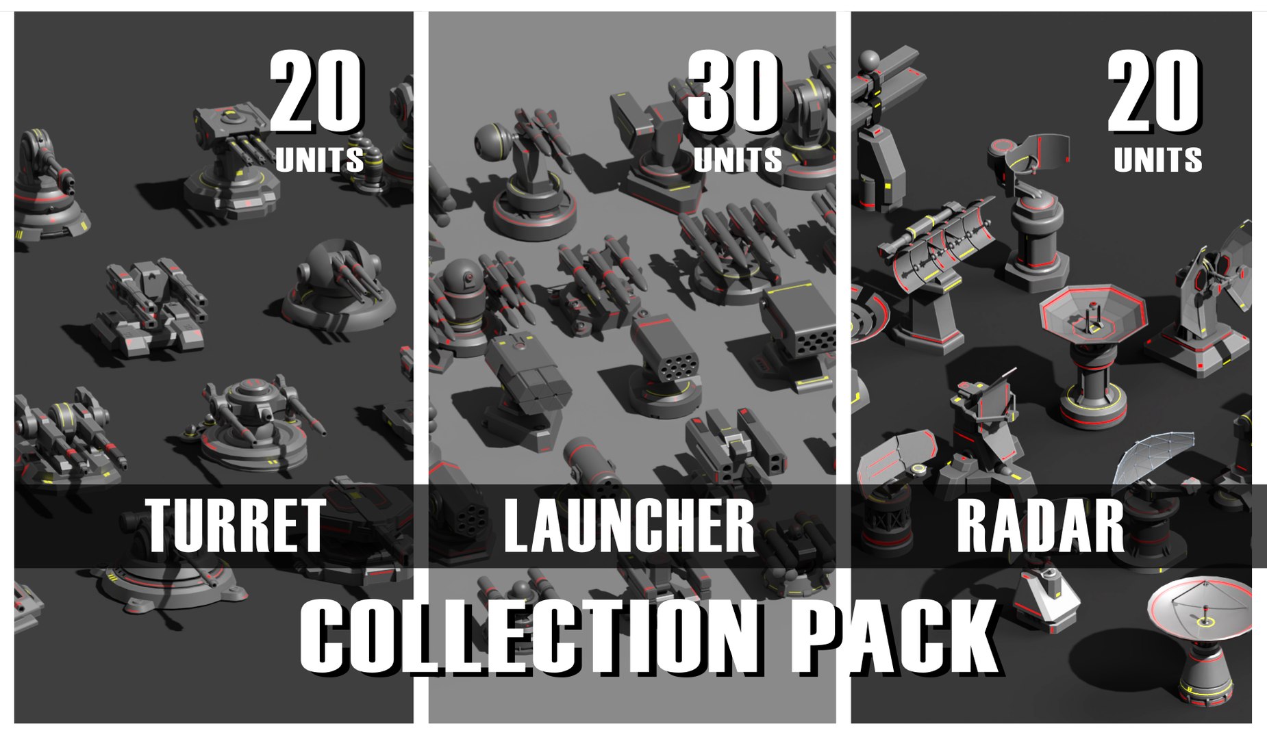 3D Model Turret - Launcher - Radar Collection Pack - TurboSquid 2219741