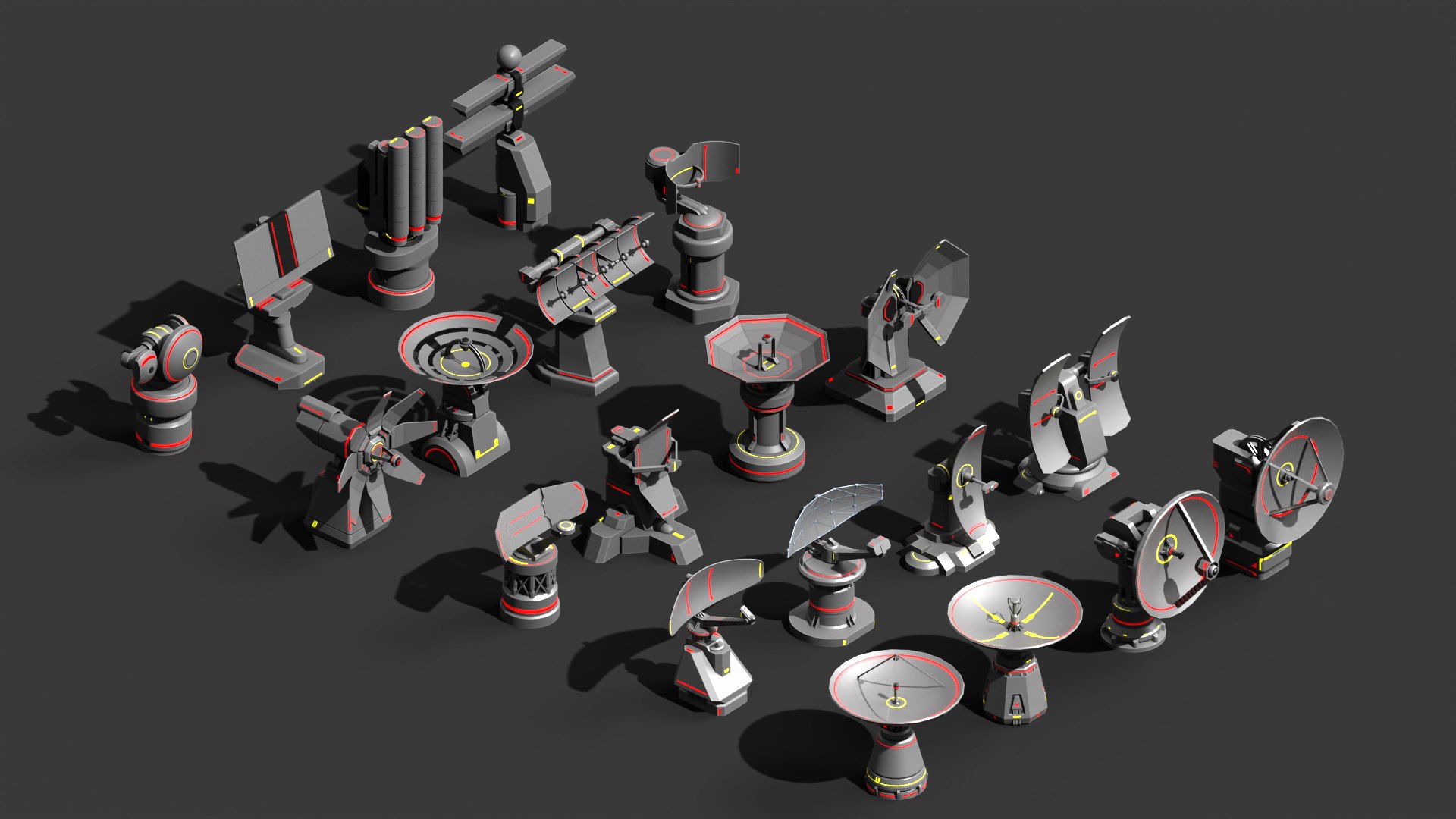 3D Model Turret - Launcher - Radar Collection Pack - TurboSquid 2219741