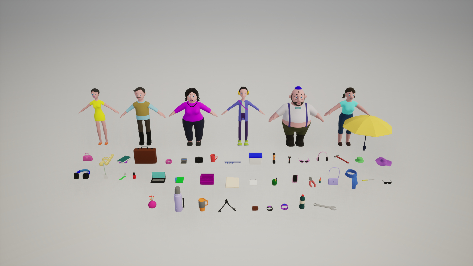 3D Citizens With Props - TurboSquid 2327245