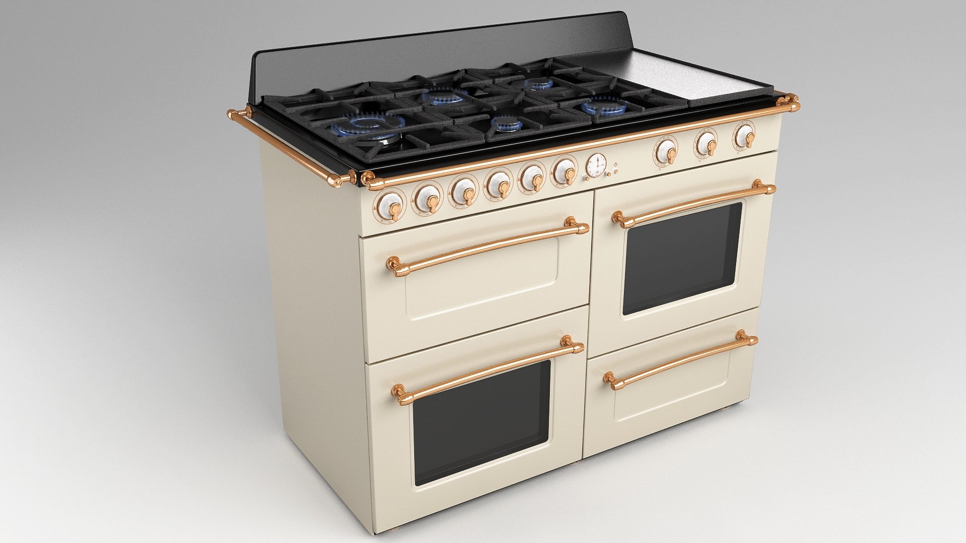 Gas range cooker retro 3D model - TurboSquid 1525468