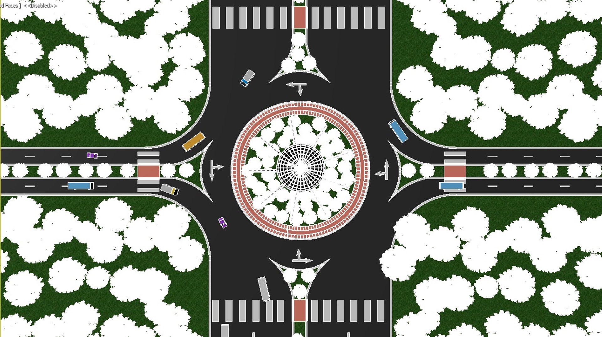 Road design roundabout 3D - TurboSquid 1598905