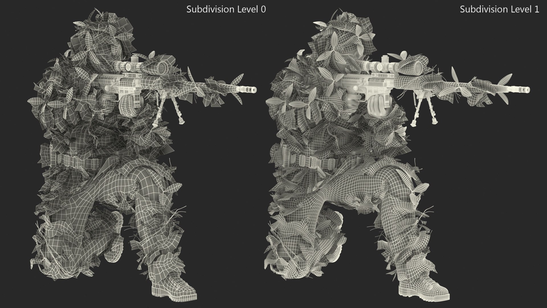 Sniper Kneeling Position 3D - TurboSquid 1989380