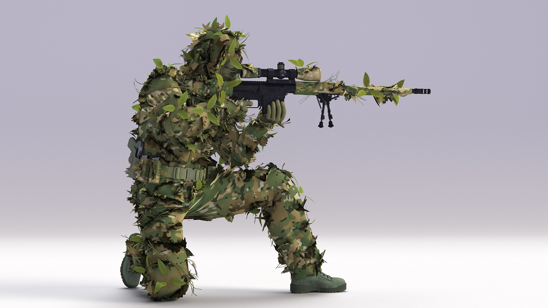 Sniper Kneeling Position 3D - TurboSquid 1989380