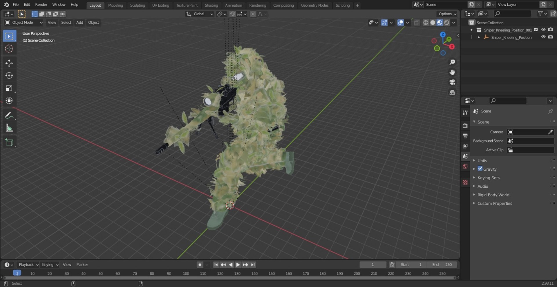Sniper Kneeling Position 3D - TurboSquid 1989380