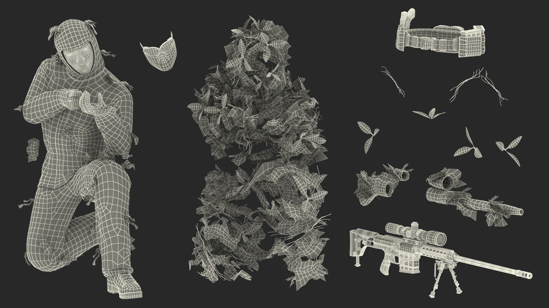 Sniper Kneeling Position 3D - TurboSquid 1989380