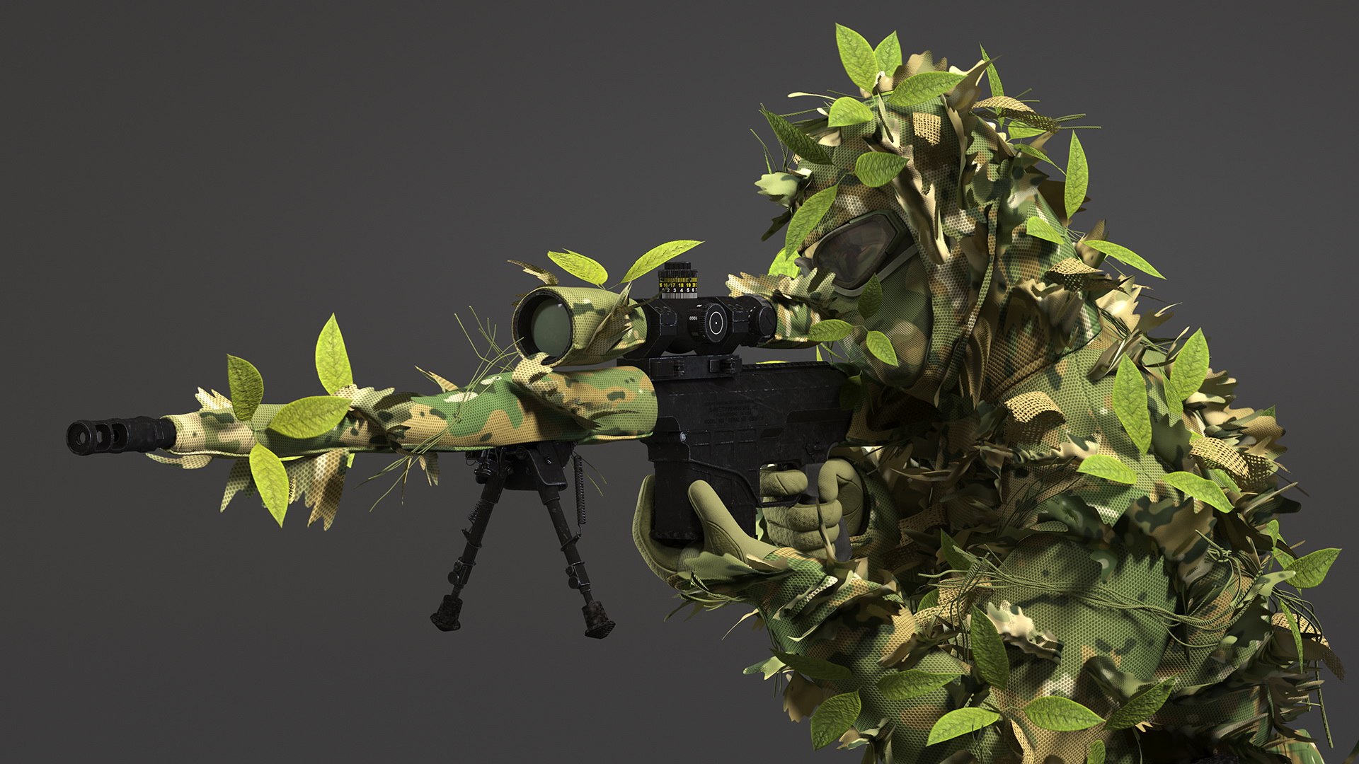 Sniper Kneeling Position 3D - TurboSquid 1989380