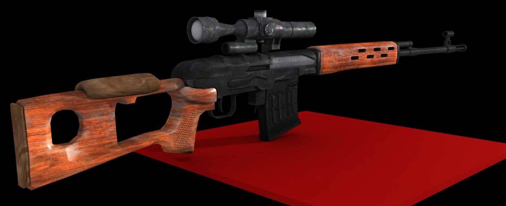 Soviet Svd Sniper Rifle 3d Model