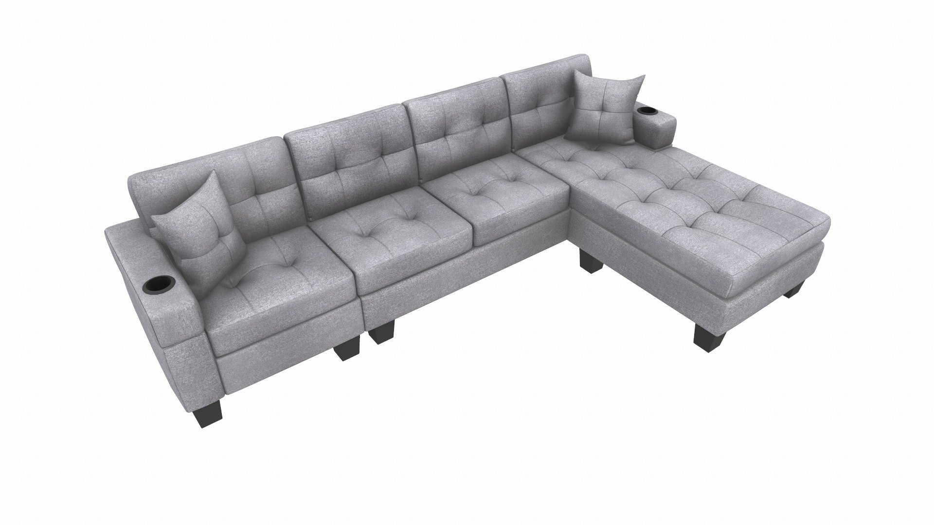 Sofa 3 Seater L Shaped Model - TurboSquid 2002377