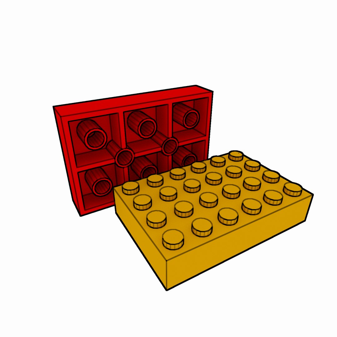 3d piece lego brick 4x6