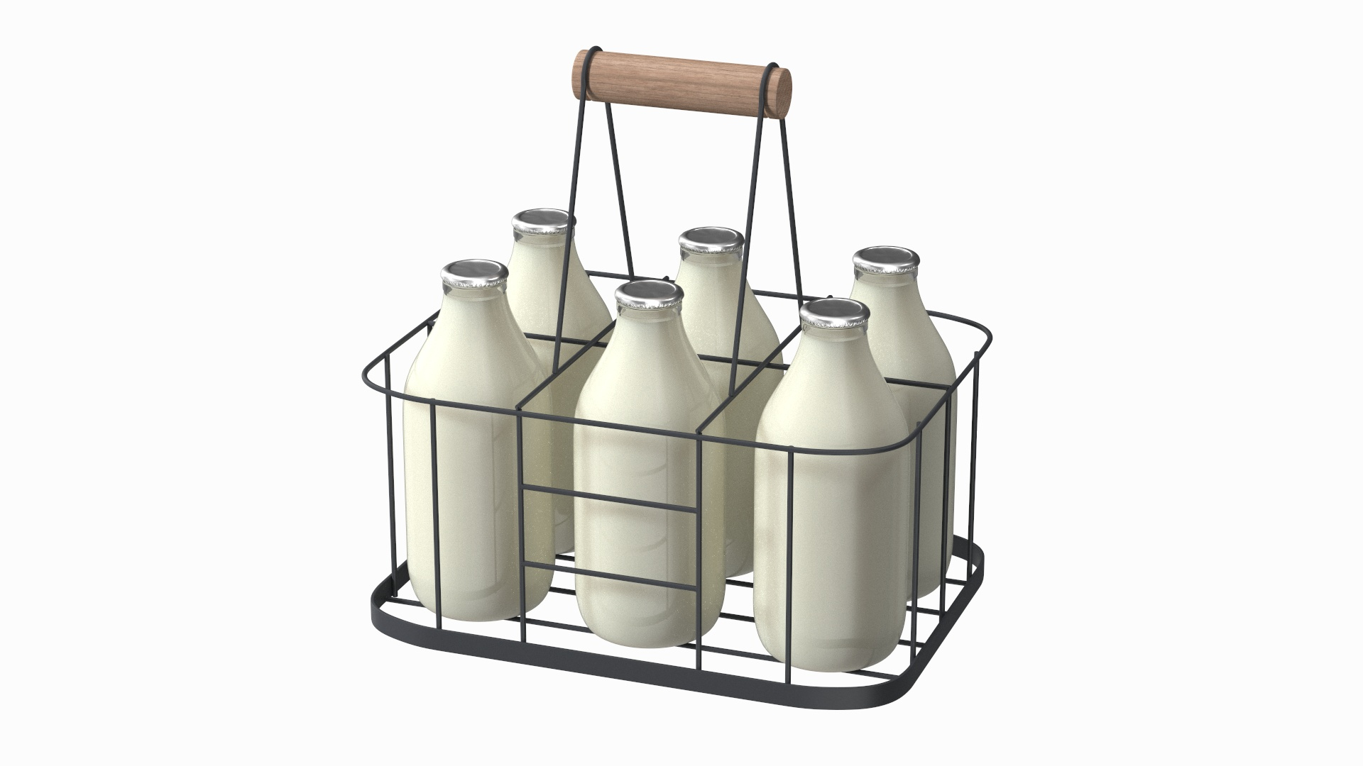 Whole Milk Bottles With Foil Top In Carrying Case Model - TurboSquid ...