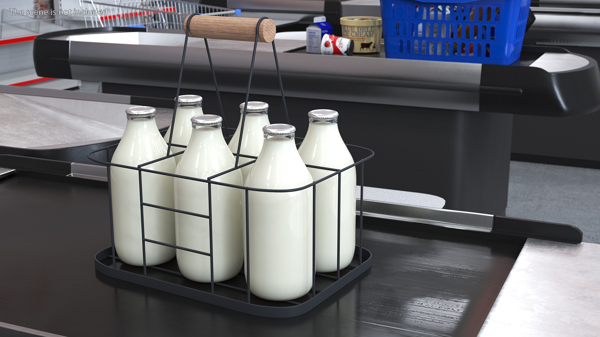 Whole Milk Bottles With Foil Top In Carrying Case Model - TurboSquid ...