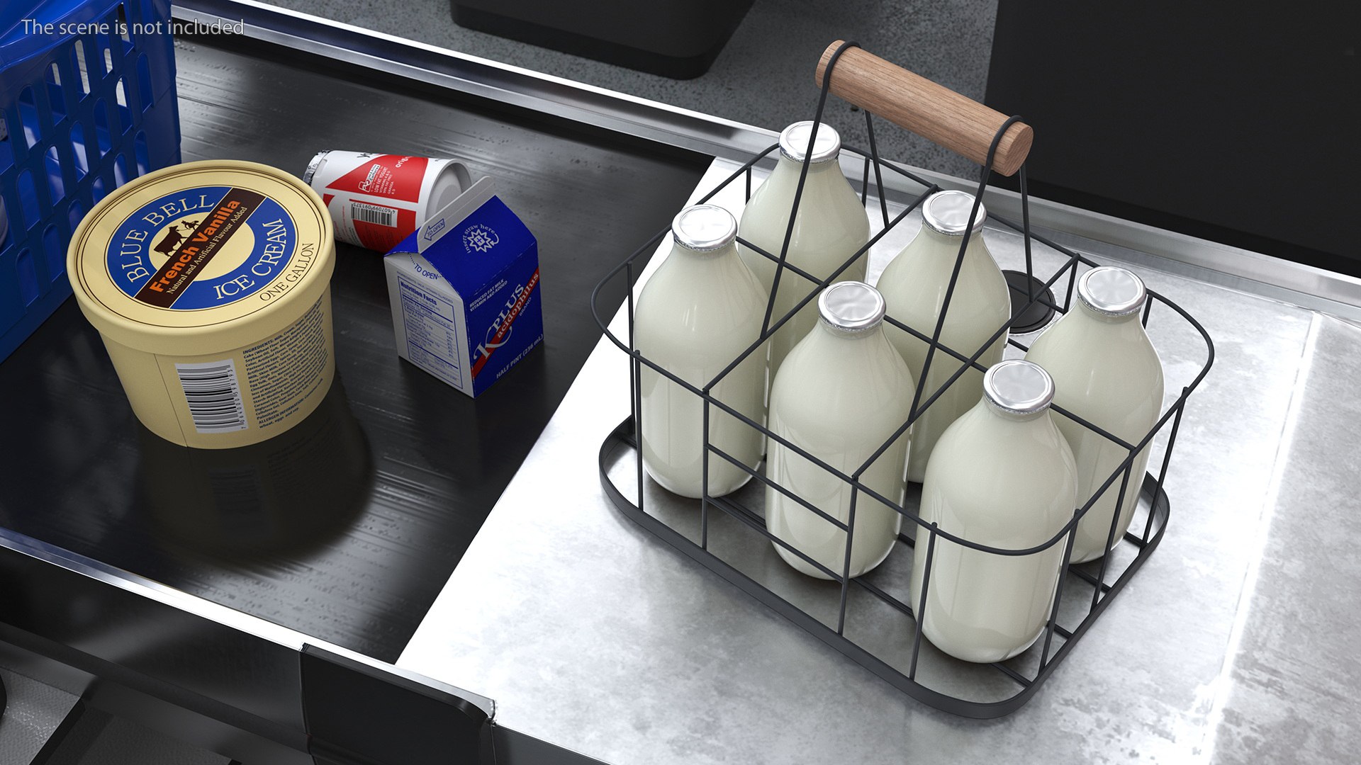 Whole Milk Bottles With Foil Top In Carrying Case Model - TurboSquid ...