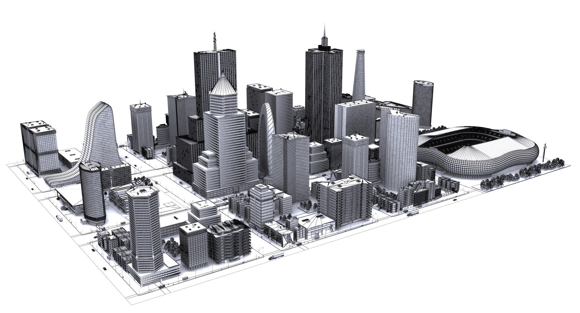 City details 3D model - TurboSquid 1438894
