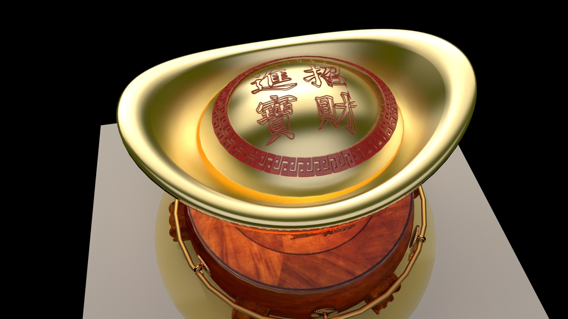 3D Chinese Gold Ingot Model - TurboSquid 1621529