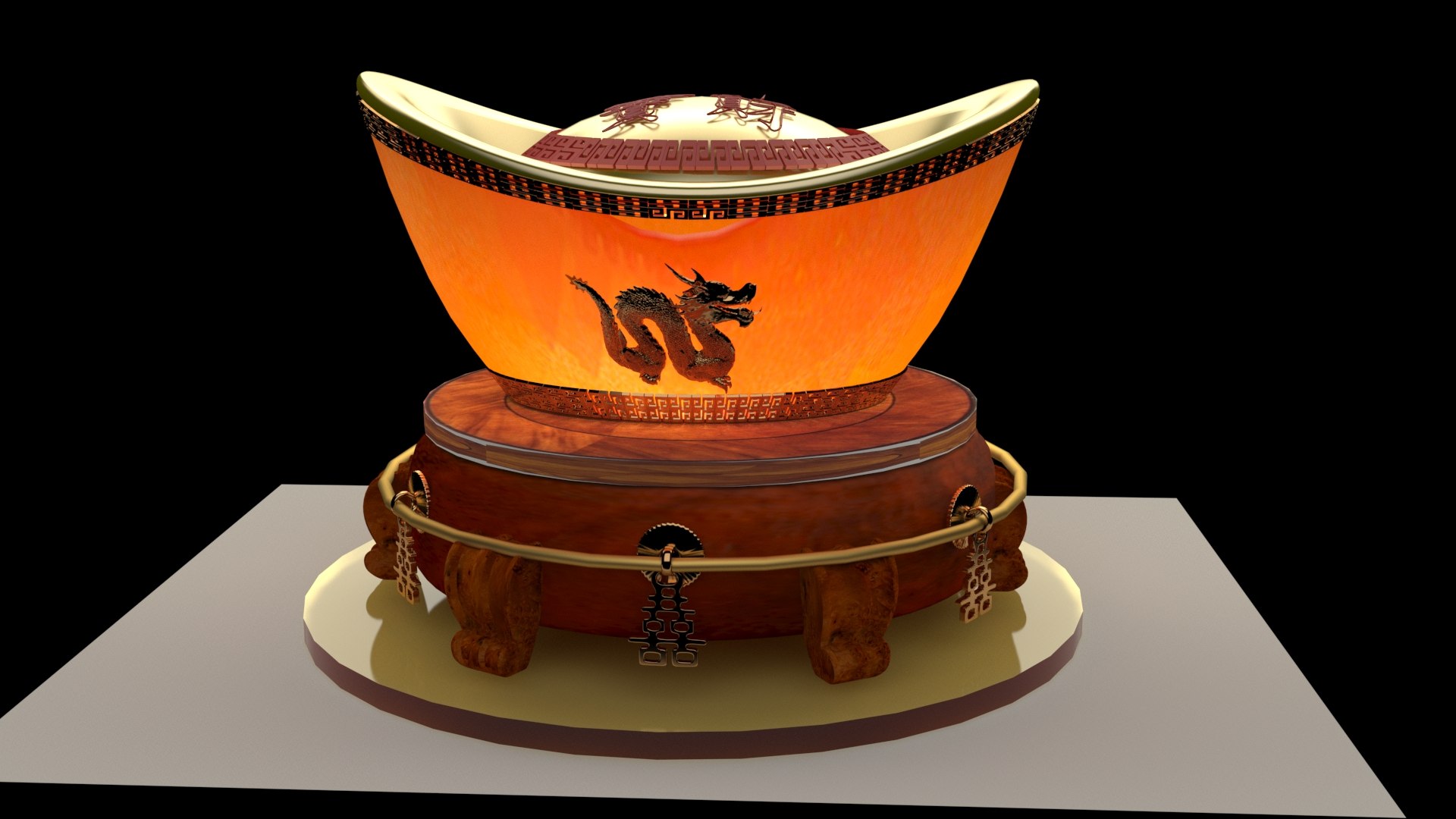 3D Chinese Gold Ingot Model - TurboSquid 1621529